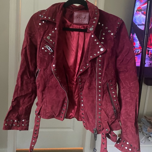 Free People | Jackets & Coats | Blank Nyc Suede Maroon Red Jacket With ...